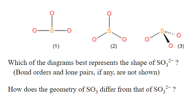 Solved (3) Which of the diagrams best represents the shape | Chegg.com