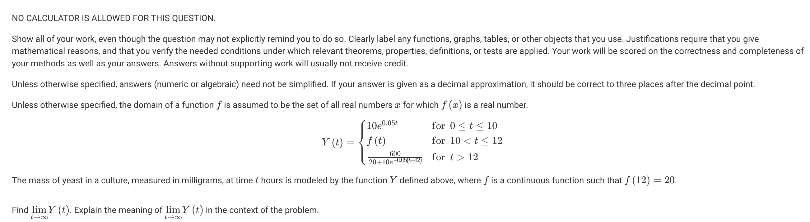 Solved NO CALCULATOR IS ALLOWED FOR THIS QUESTION. your | Chegg.com