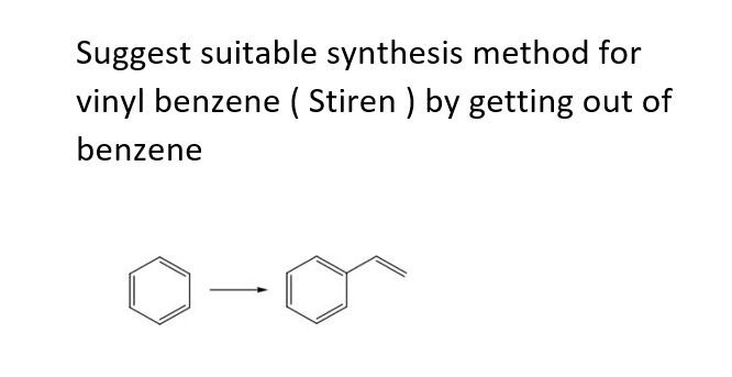 Solved Suggest suitable synthesis method for vinyl benzene ( | Chegg.com