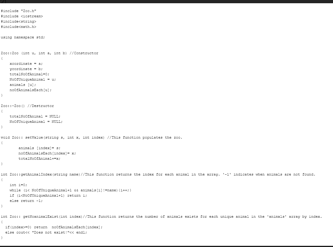 Now create the 3 Zoos accordingly. Make sure to give | Chegg.com
