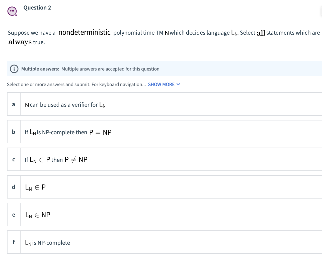 Solved Question 1 Suppose we have a polynomial time | Chegg.com