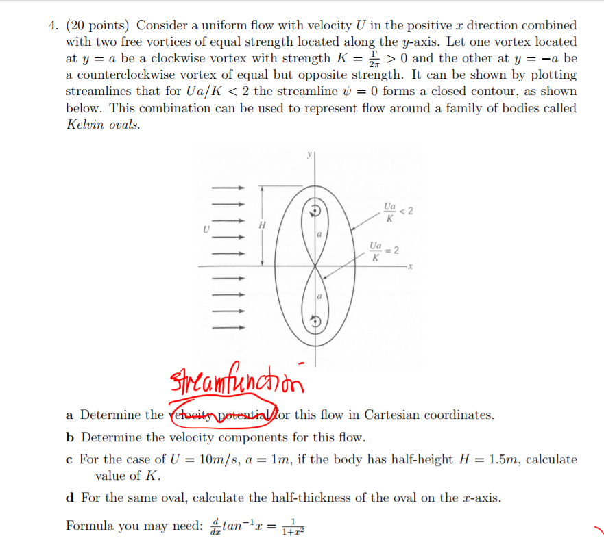 Solved 4. (20 points) Consider a uniform flow with velocity | Chegg.com Solved 4. (20 points) Consider a uniform flow with velocity | Chegg.com