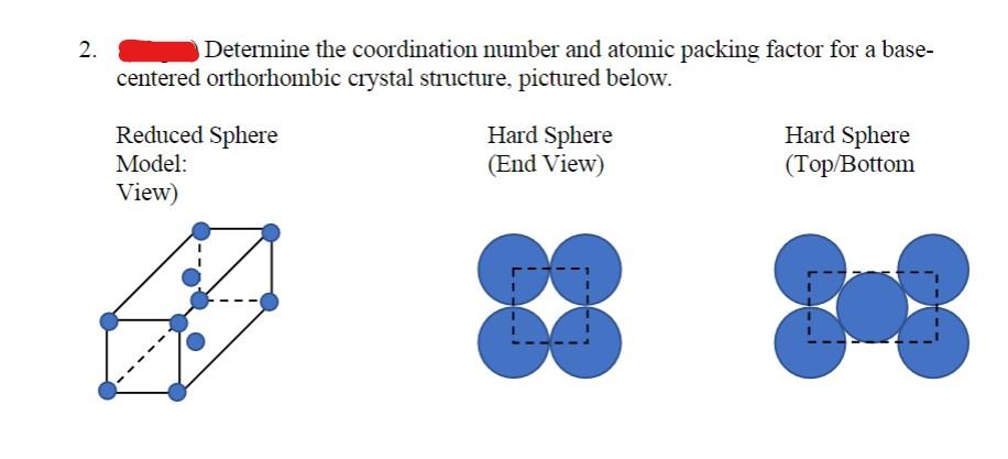 Solved Determine the coordination number and atomic packing | Chegg.com