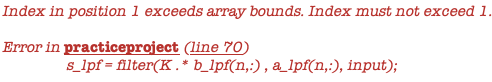 Error: File: practiceproject.m Line: 89 Column: 1 | Chegg.com