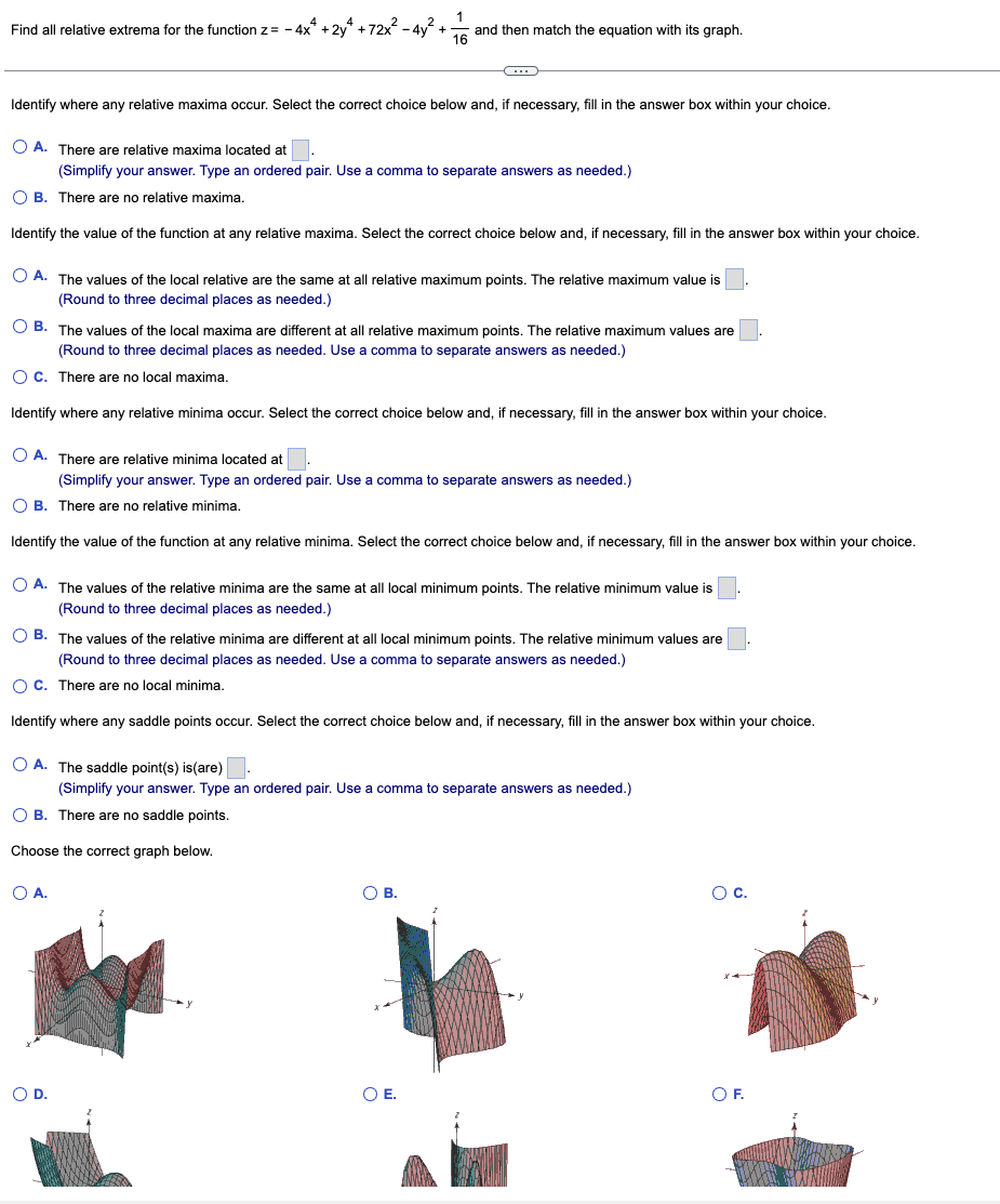 Solved Find all relative extrema for the function | Chegg.com