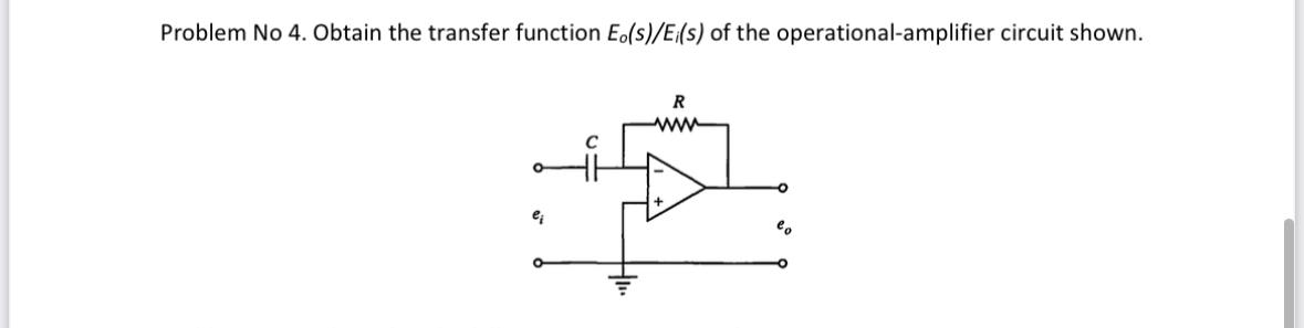 Solved Problem No 4. Obtain the transfer function | Chegg.com Solved Problem No 4. Obtain the transfer function | Chegg.com