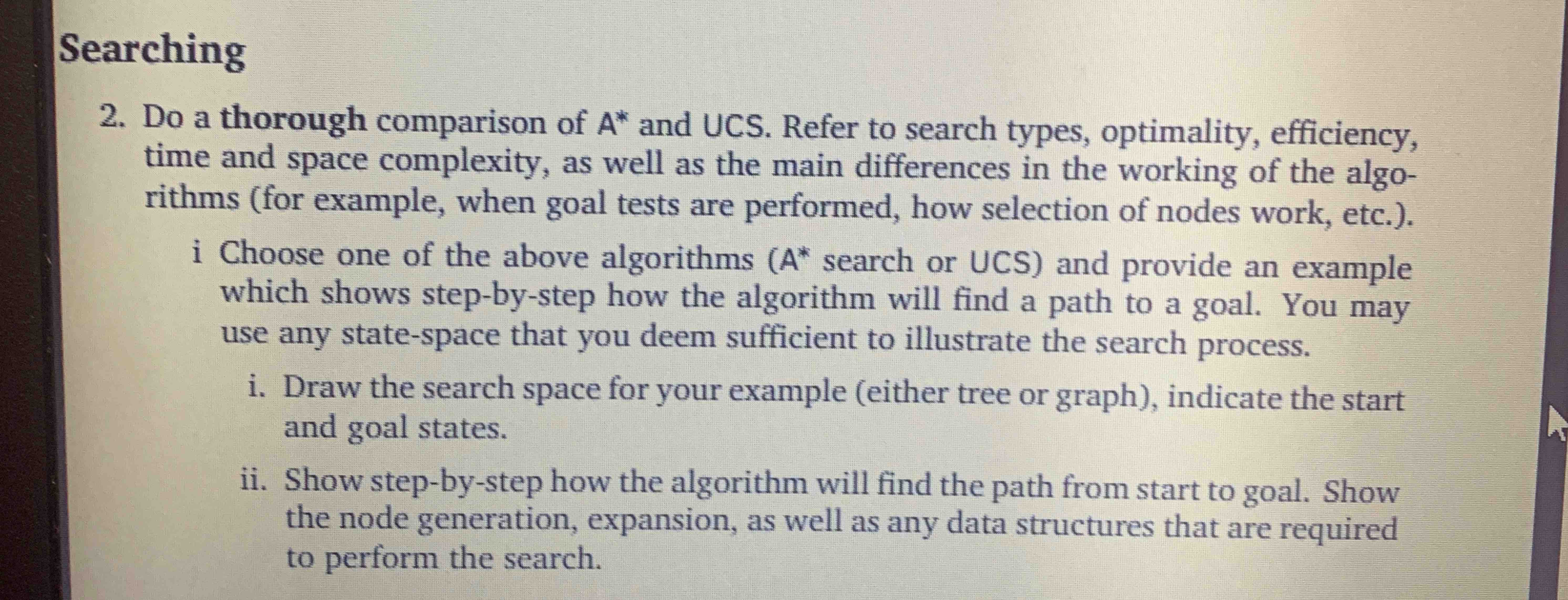 Solved Do a thorough comparison of A* ﻿and UCS. Refer to | Chegg.com