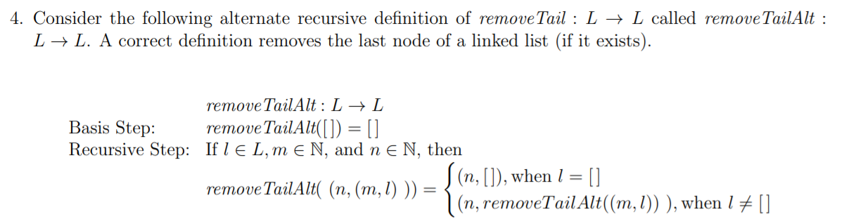 4. Consider the following alternate recursive | Chegg.com