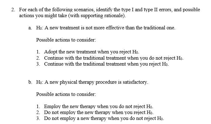 Solved For each of the following scenarios, identify the | Chegg.com