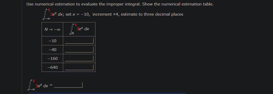Solved Use numerical estimation to evaluate the improper | Chegg.com