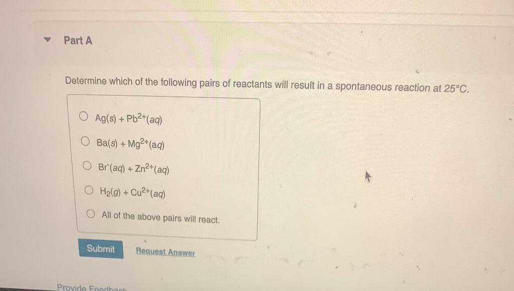 Solved Determine which of the following pairs of reactants | Chegg.com