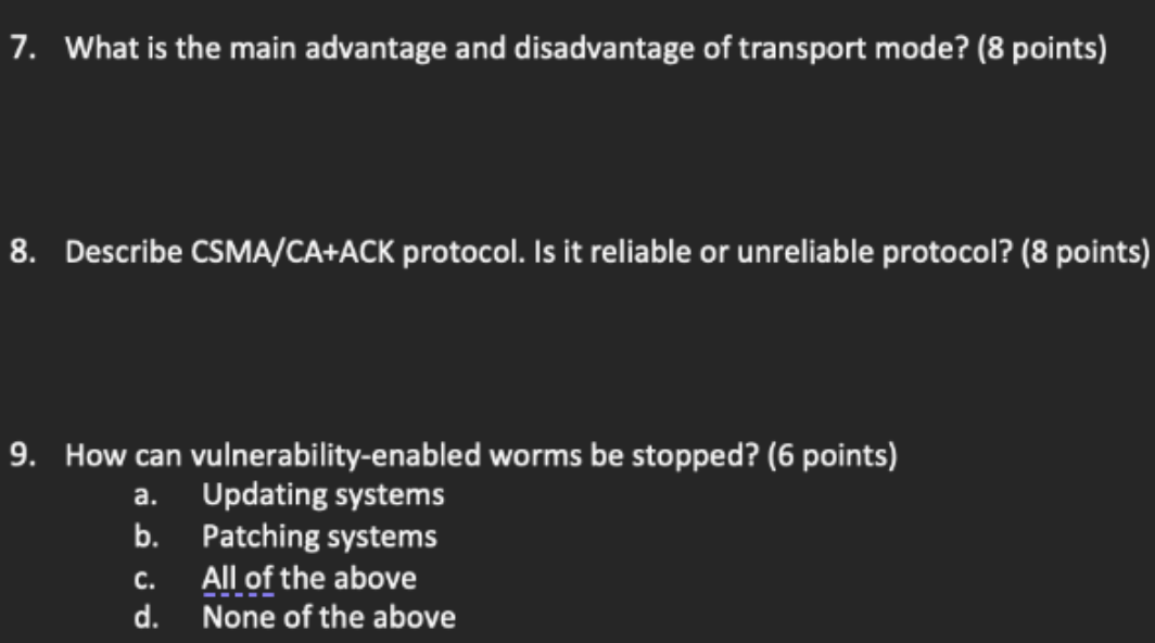 Solved 7. What is the main advantage and disadvantage of | Chegg.com