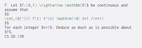Solved f. Let $f:[0,1] \rightarrow \mathbb{R} $ be | Chegg.com