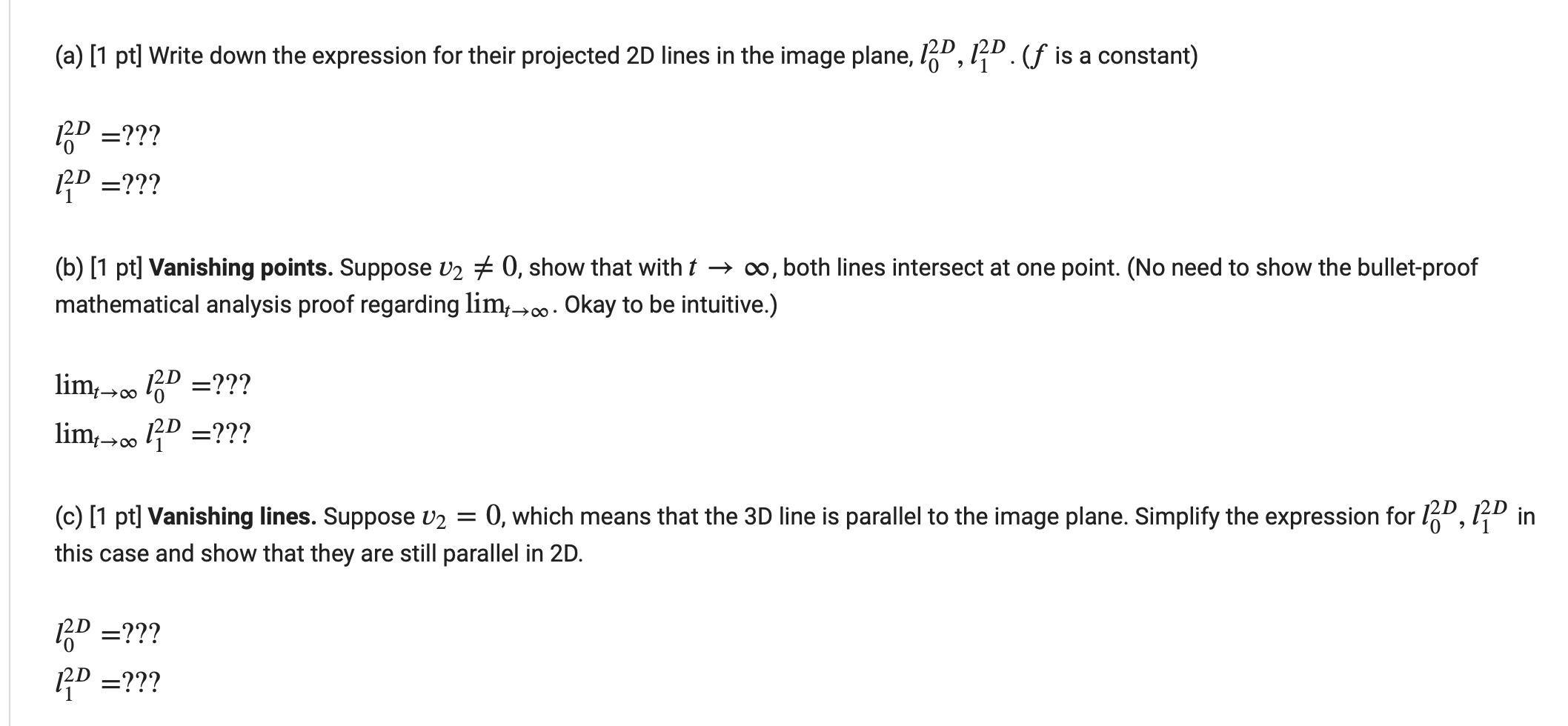 Recall the perspective projection formula for any 3D | Chegg.com