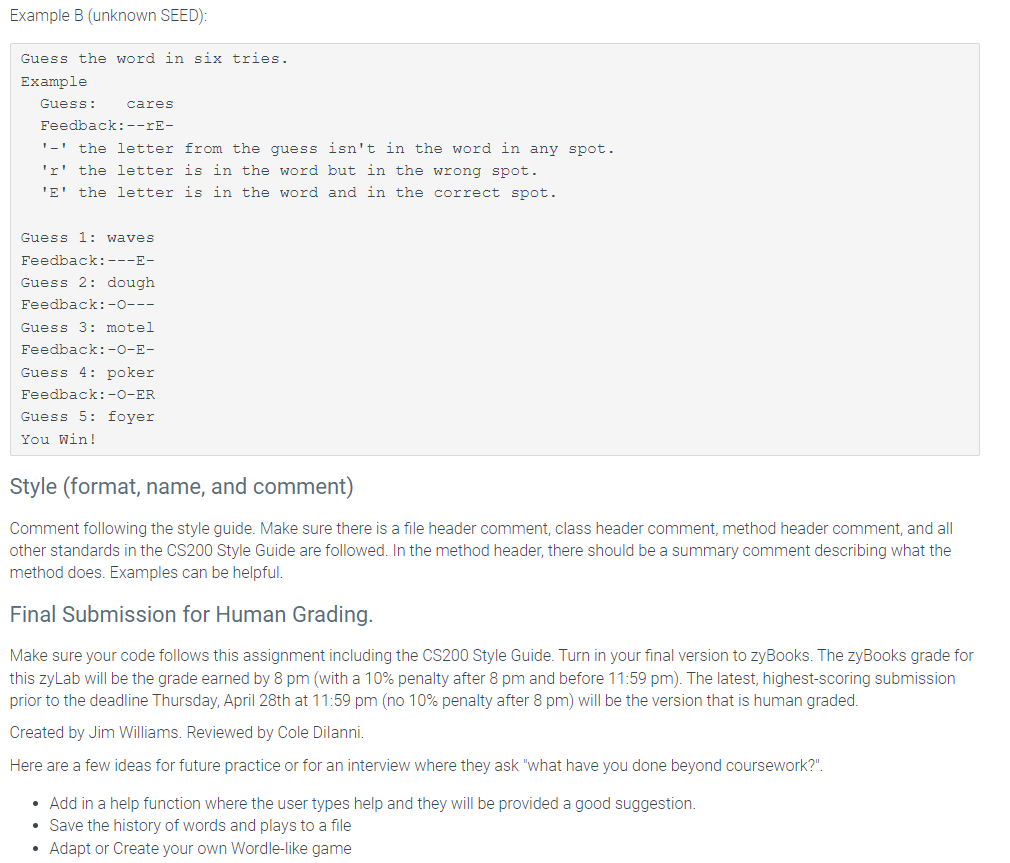 Solved Set up a Wordle project in your IDE (Eclipse or | Chegg.com