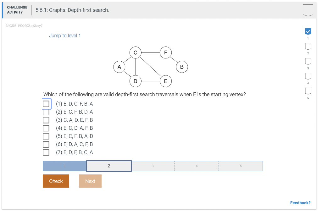Solved CHALLENGE ACTIVITY 5.6.1: Graphs: Depth-first search. | Chegg.com