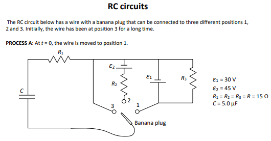 Solved RC circuits The RC circuit below has a wire with a | Chegg.com