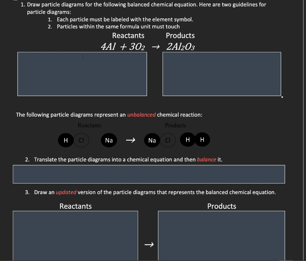 Solved 1. Draw particle diagrams for the following balanced | Chegg.com Solved 1. Draw particle diagrams for the following balanced | Chegg.com