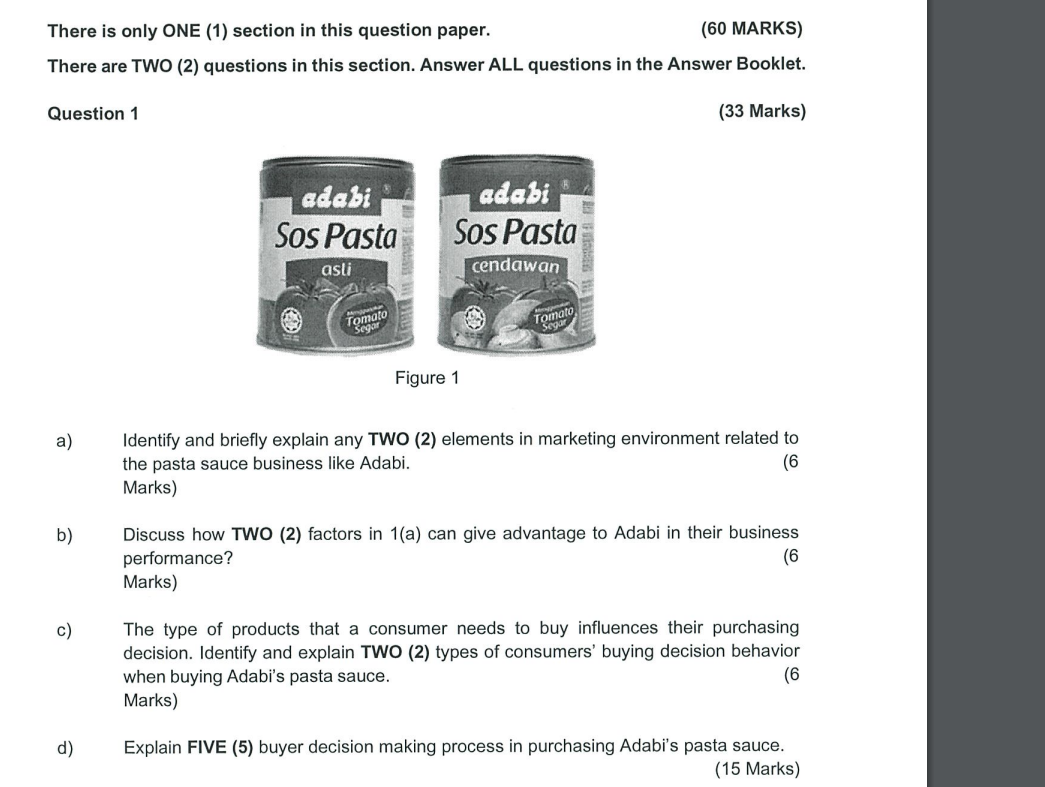 Solved There is only ONE (1) section in this question paper. | Chegg.com