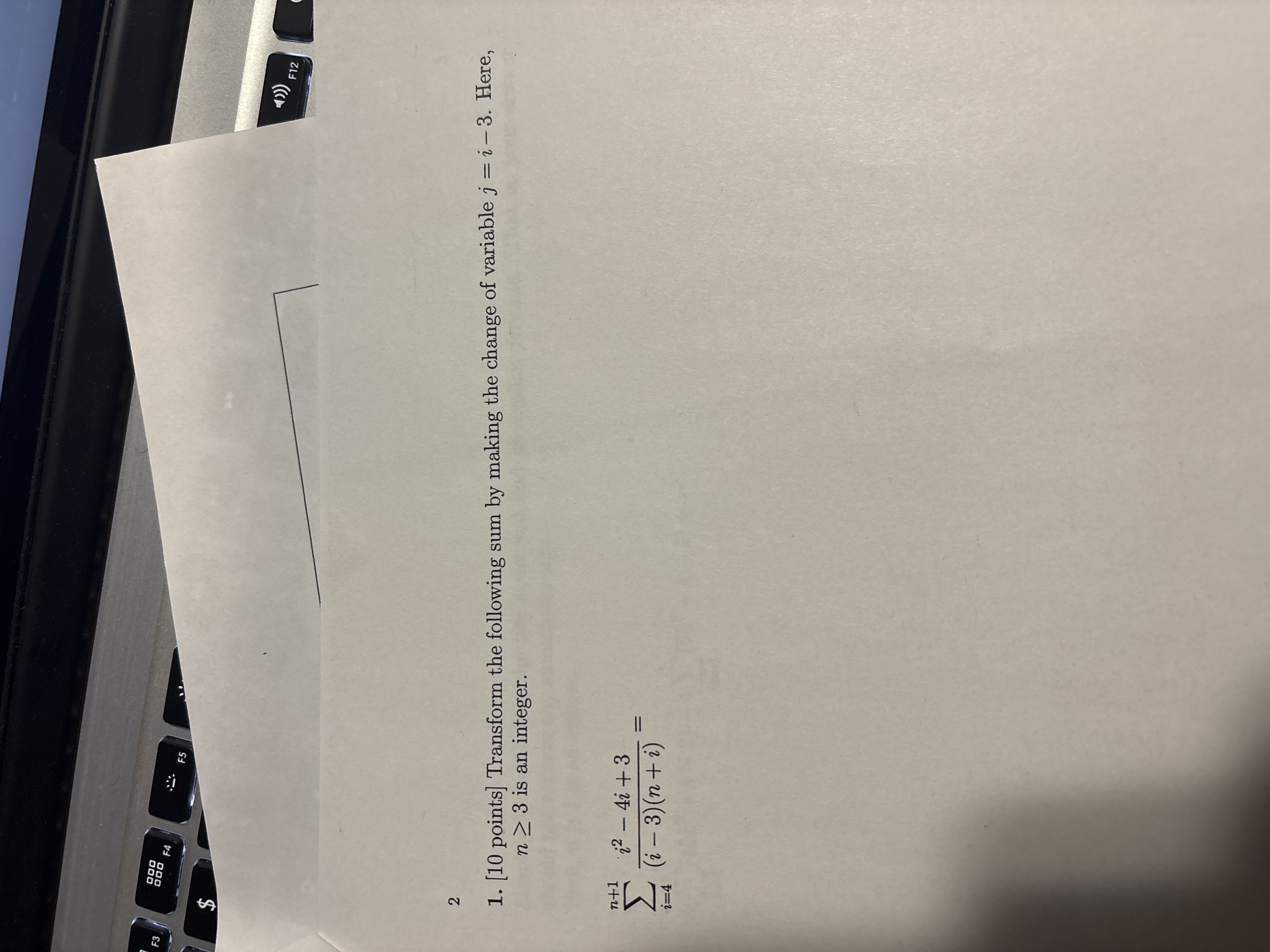 Solved 2[10 ﻿points] ﻿Transform the following sum by ﻿making | Chegg.com
