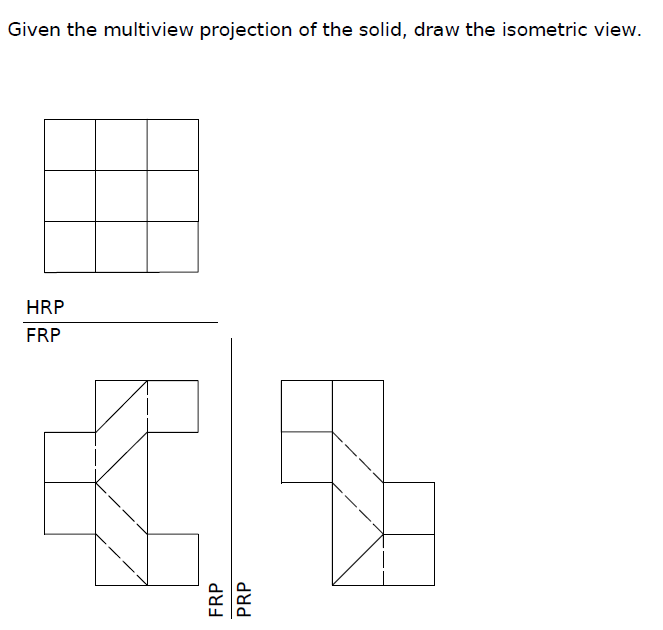 Solved Given the multiview projection of the solid, draw the | Chegg.com