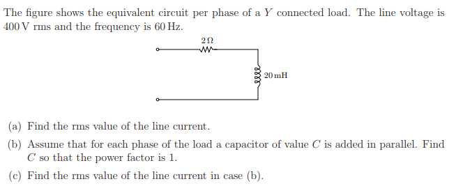 Solved The figure shows the equivalent circuit per phase of | Chegg.com