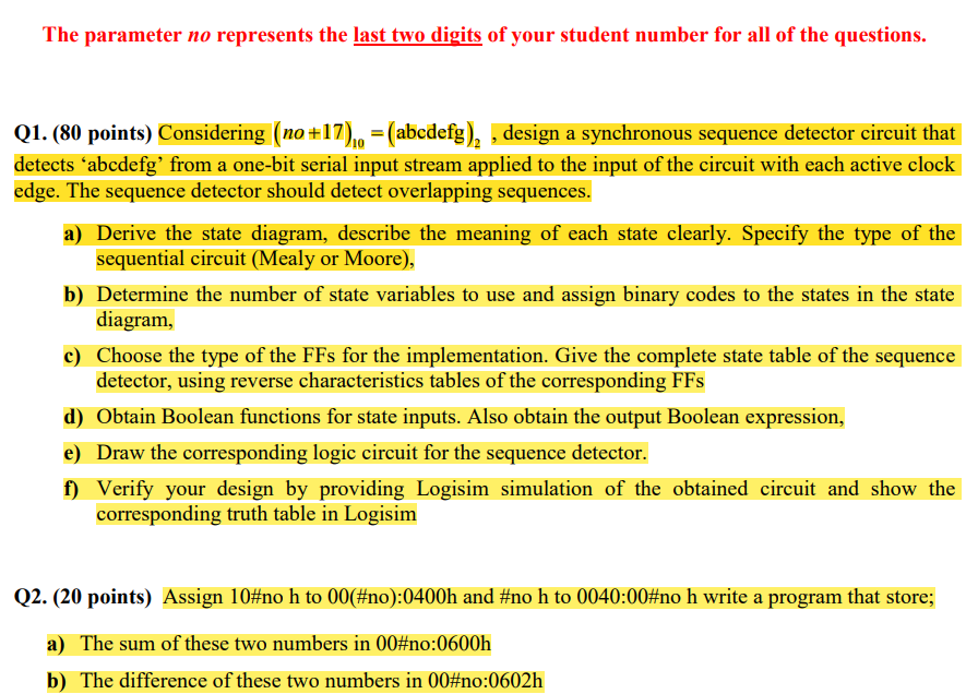 Solved (Ex: for 122202099 / (99)10 = (63)16, ﻿no=63 ﻿H)NOTE: | Chegg.com