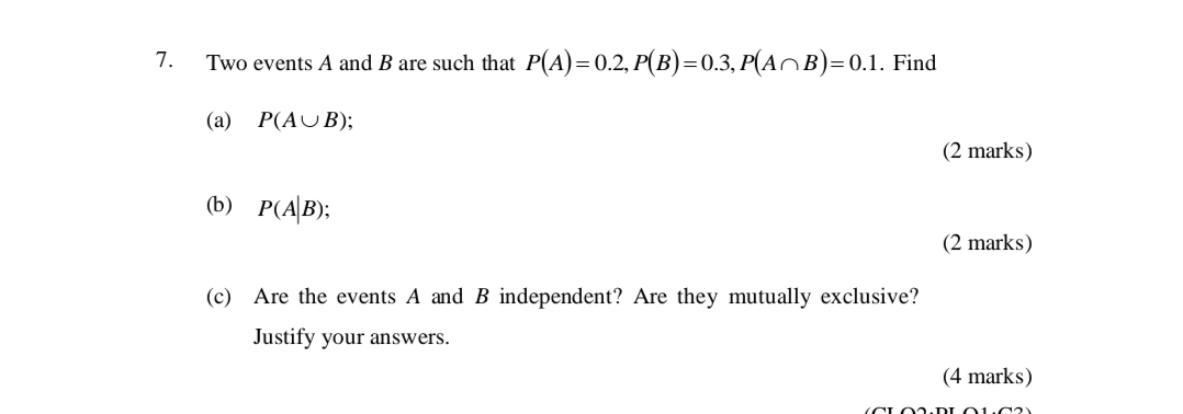 Solved 7. Two events A and B are such that P(A)=0.2, | Chegg.com