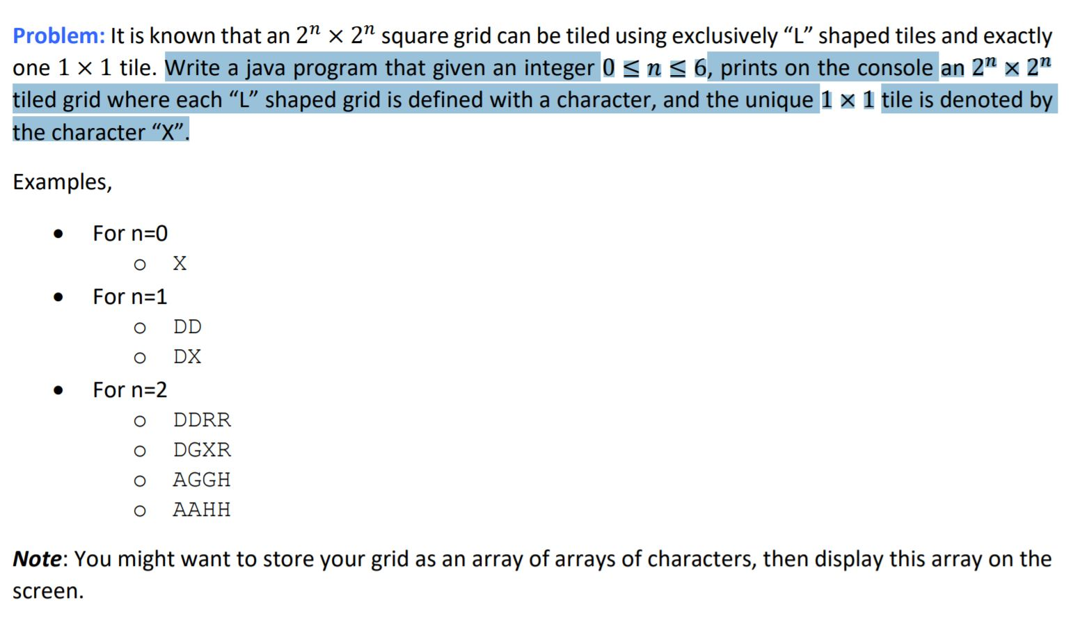 Problem: It is known that an 2" x 2" square grid can | Chegg.com