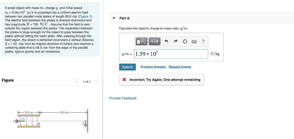 Solved Part A A small object with mass m, charge q, and | Chegg.com
