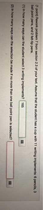 Solved (1 point) Rework problem 7 from section 2.3 of your | Chegg.com