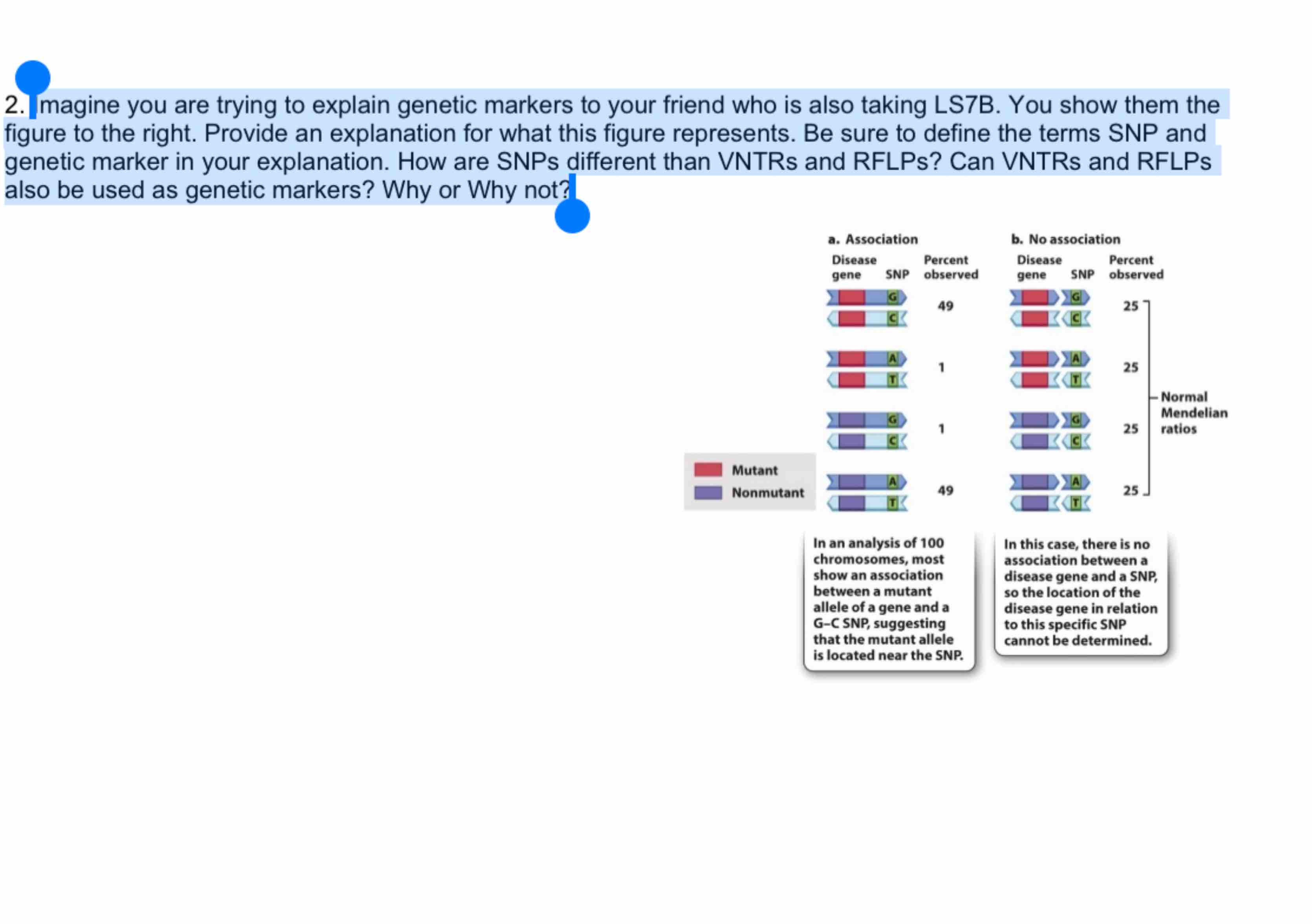 Solved magine you are trying to explain genetic markers to | Chegg.com