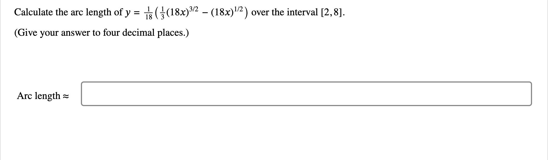 Solved Calculate the arc length of | Chegg.com