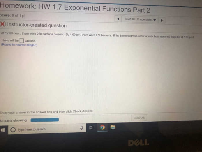 Solved Homework: HW 1.7 Exponential Functions Part 2 Save | Chegg.com