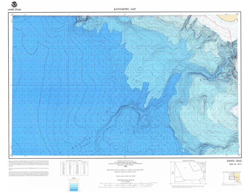 Solved The contour map is called a bathymetric chart. The | Chegg.com