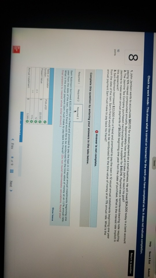 Solved 00 Help Save & Exit Sul Check my work mode: This | Chegg.com