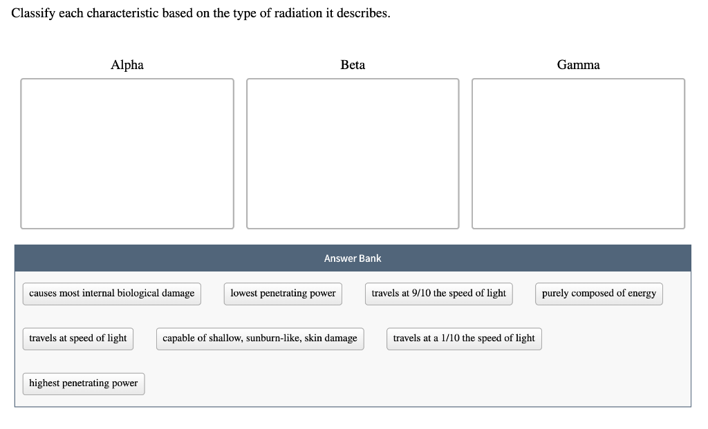 Solved Classify each characteristic based on the type of | Chegg.com