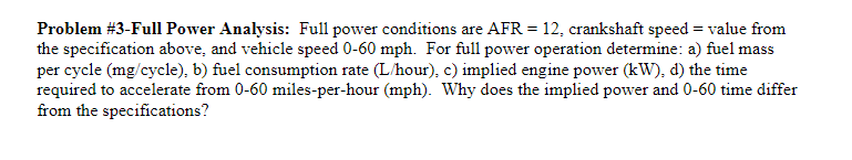 Problem #1-Engine parameters: Go to the link on | Chegg.com