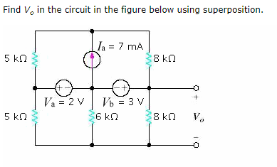 Solved Find Vo in the circuit in the figure below using | Chegg.com