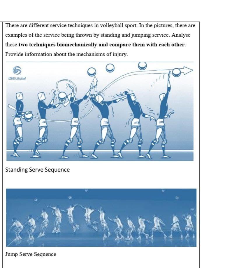 Solved There are different service techniques in volleyball | Chegg.com