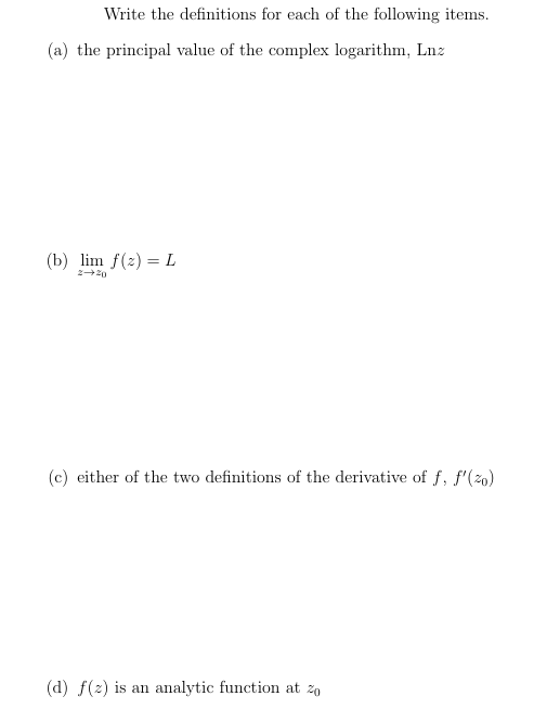 Solved Write the definitions for each of ﻿the following | Chegg.com