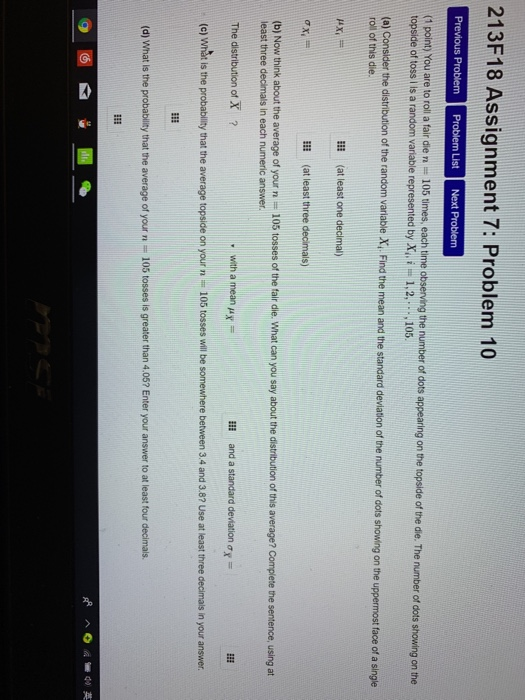 Solved 213F18 Assignment 7: Problem 10 (1 point You are to | Chegg.com