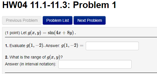 Solved HW04 11.1-11.3: Problem 1 Previous Problem Problem | Chegg.com