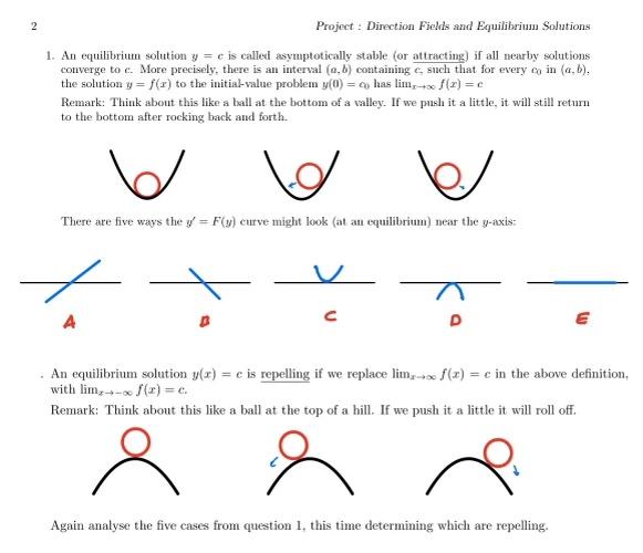 1. An equilibrium solution y=e is called | Chegg.com