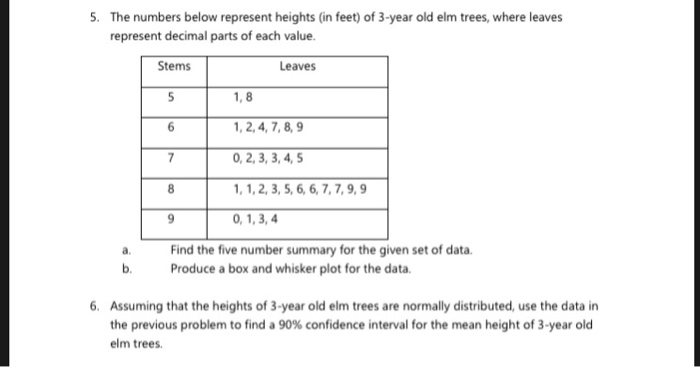 Solved 5. The numbers below represent heights (in feet) of | Chegg.com