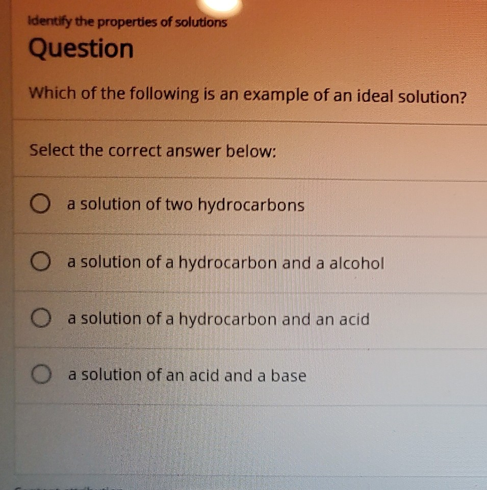 Solved identify the properties of solutions Question Which | Chegg.com