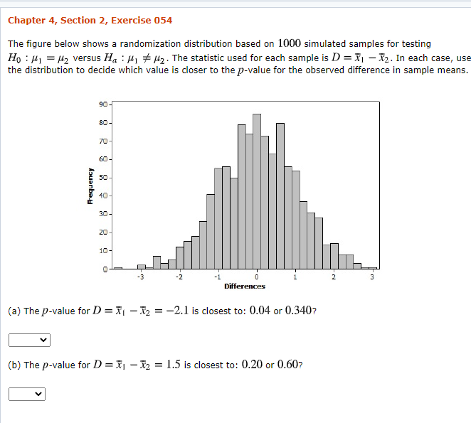 Solved Chapter 4, Section 1, Exercise 034 Statistical Tests? | Chegg.com