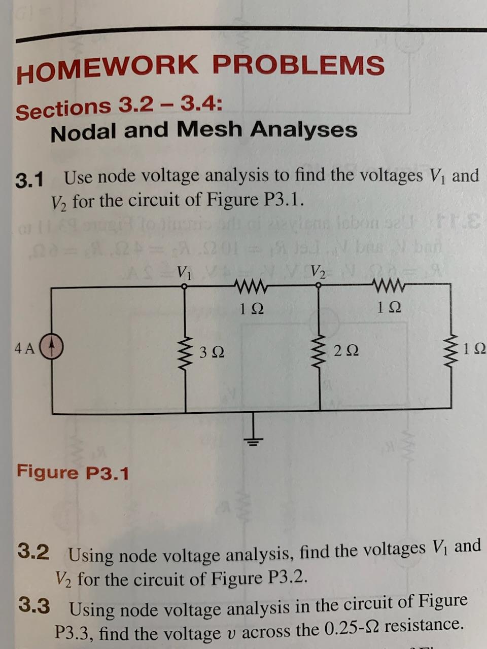 Solved HOMEWORK PROBLEMS Sections 3.2-3.4: Nodal and Mesh | Chegg.com