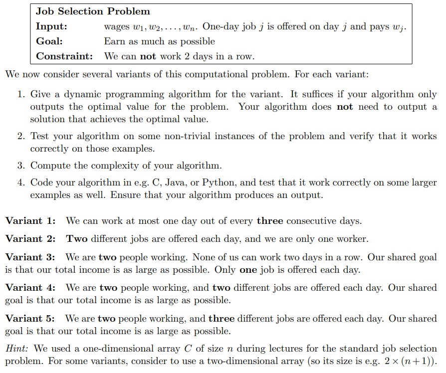 Solved We now consider several variants of this | Chegg.com