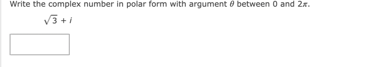 Solved Write the complex number in polar form with argument | Chegg.com